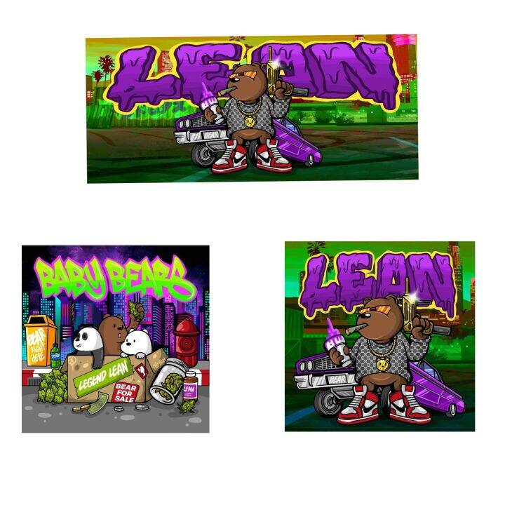 สติ๊กเกอร์ PVC กันน้ำ ( LEAN , BABY BEARS) เพื่มความสวยงาม | Lazada.co.th