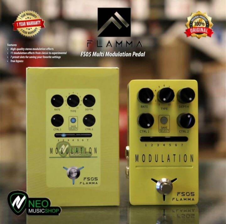 Flamma FS05 Stereo Multi Modulation 11 Modulation Guitar Effects Pedal ...