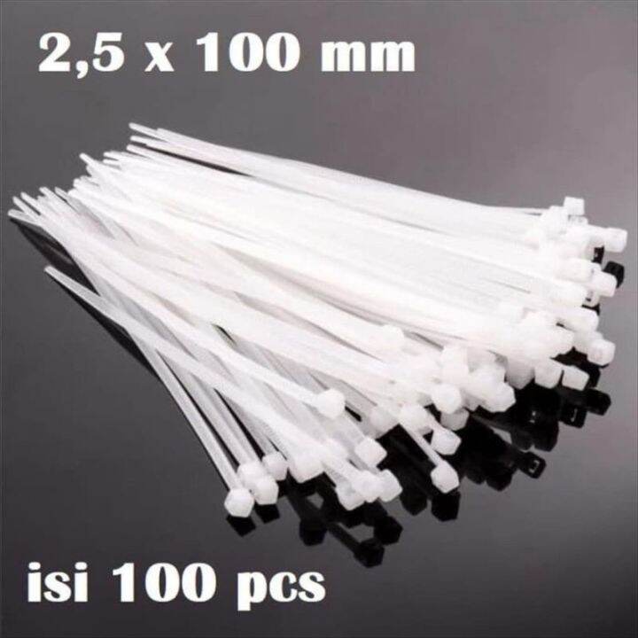 Tali Ties Kabel Ties Tali Sigma Hitam Putih 150mm isi 100 pcs | Lazada ...