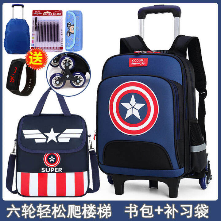Trolley School Bag Boy Primary School Student School Bag Boy 2345 Sixth ...