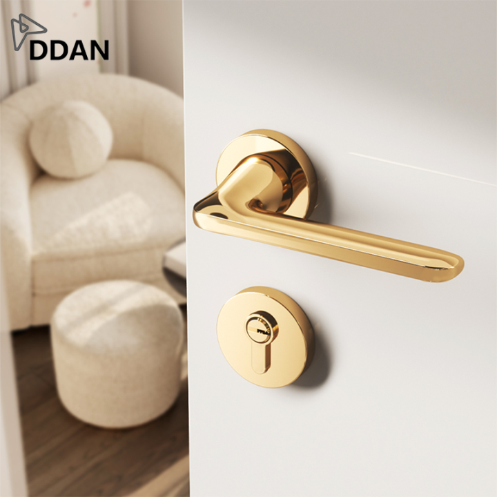 DDAN Modern Nordic Golden Luxury Aluminum Alloy Silent Door Lock Inside ... DDAN Modern Nordic Golden Luxury Aluminum Alloy Silent Door Lock Inside ...