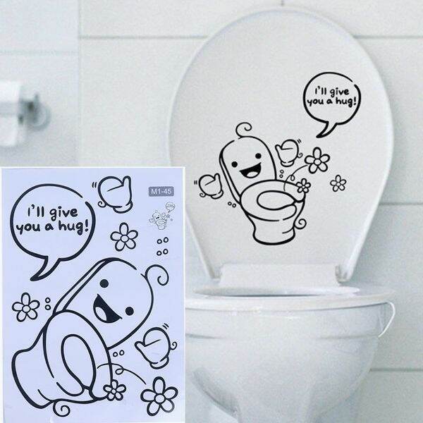 Toilet Lid Stickers Decorative Full Stickers Waterproof Self-Adhesive ...