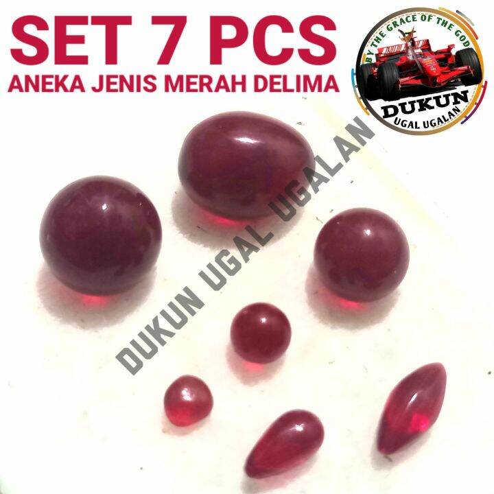 Set 7 Jenis Aneka Batu Merah Delima MD Berbagai Ukuran dan Bentuk ...