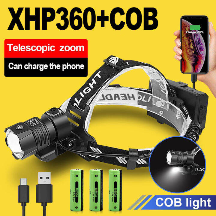 LED Headlamp Rechargeable Head Light XHP70 Super Bright torchlight head ...