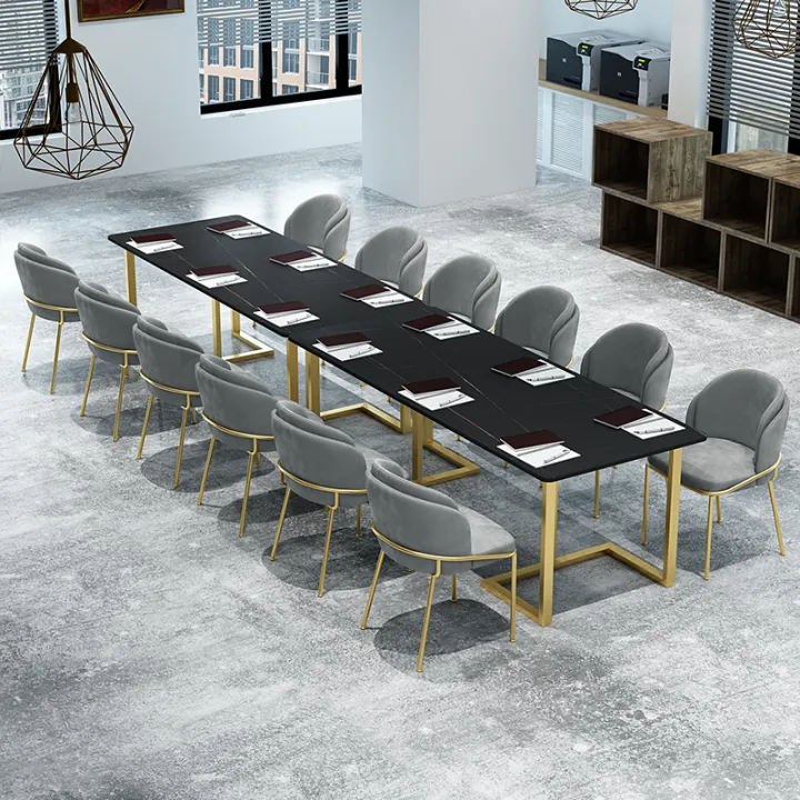 Rock Plate Iron Conference Table Long Table Simple Modern Reception ...