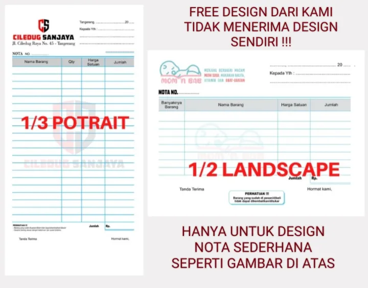 NOTA TOKO SEDERHANA 1 2 3 RANGKAP / PLY BON | Lazada Indonesia