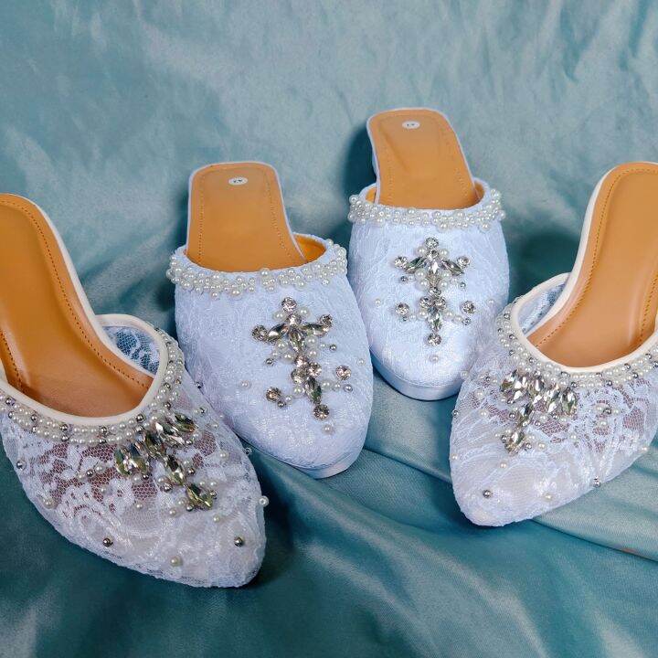 Slop Sandal Pengantin Manten Adat Modern Payet Jaring Brukat Custom ...