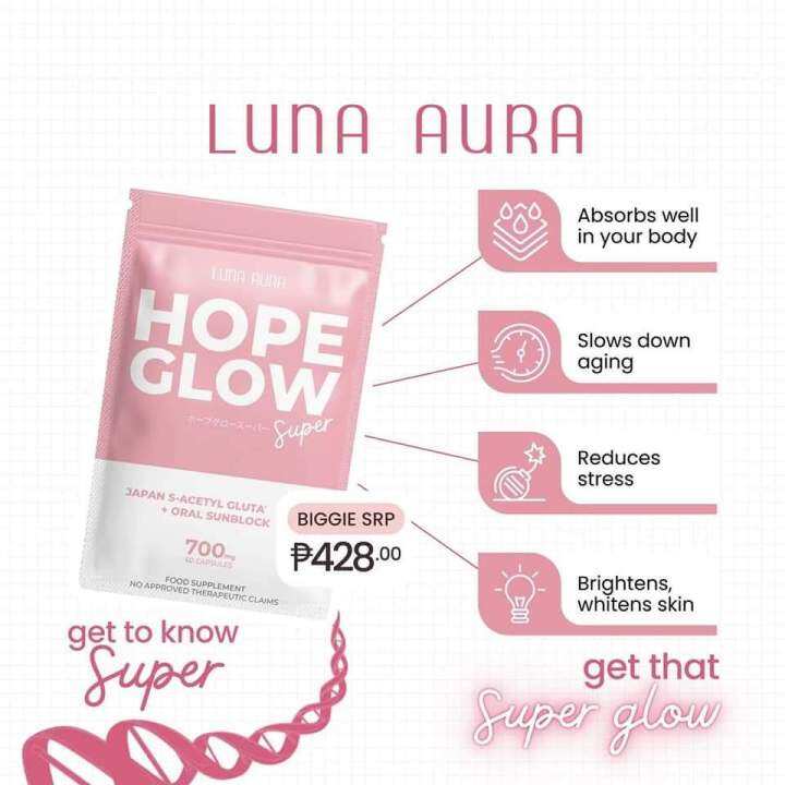 Hope Glow Super Biggie with Glutathione, Collagen and Oral Sunblock 60 ...