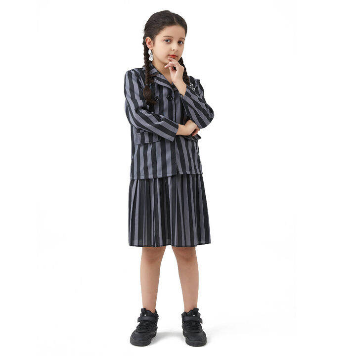Fast Shipping Movie Wednesday Cosplay Dresses Wednesday Addams Costume ...