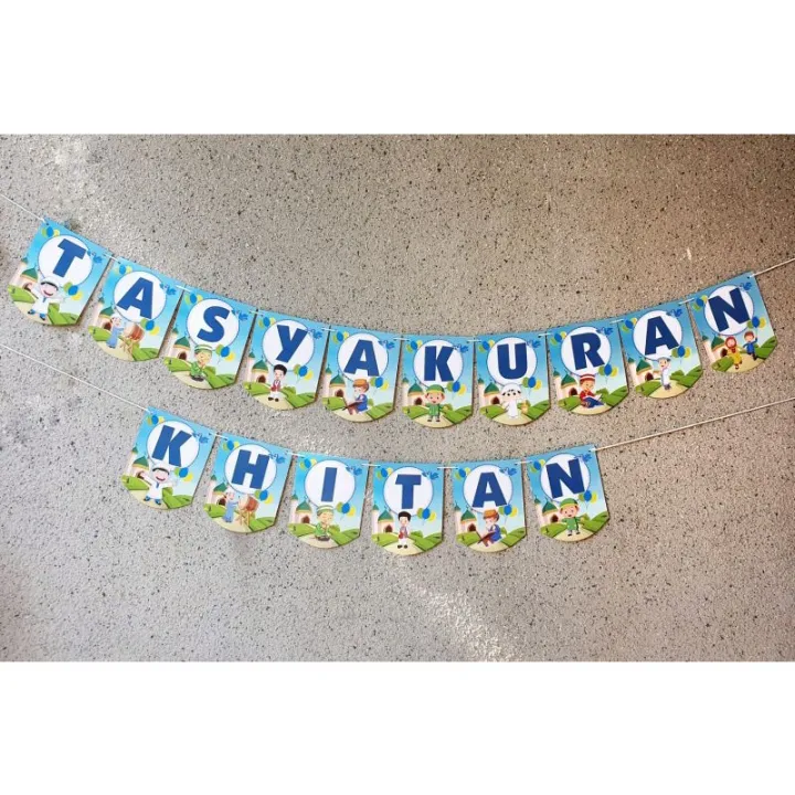 banner flag bunting flag garland flag tema selamat khitan selamat ...
