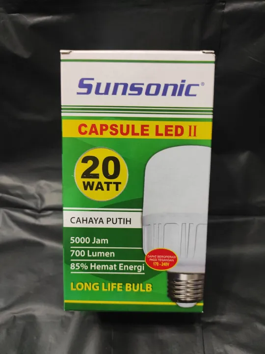 Bohlam Led kapsul SUNSONIC 20W 220V Putih - Lampu LED Capsule 20 watt 220 volt white | Lazada ...