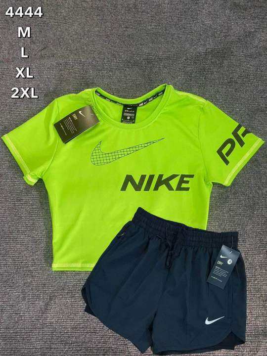 ชุดวิ่งผู้หญิง กางเกงมีซับใน เสื้อเอวลอย TG102 | Lazada.co.th