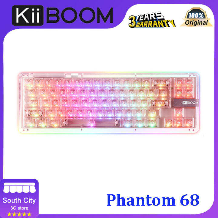 KiiBOOM Phantom 68 Transparent mechanical keyboard three mode wireless ...