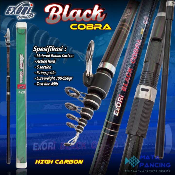 Joran surf exori black cobra 420 high carbon joran tebing dan pantai ...