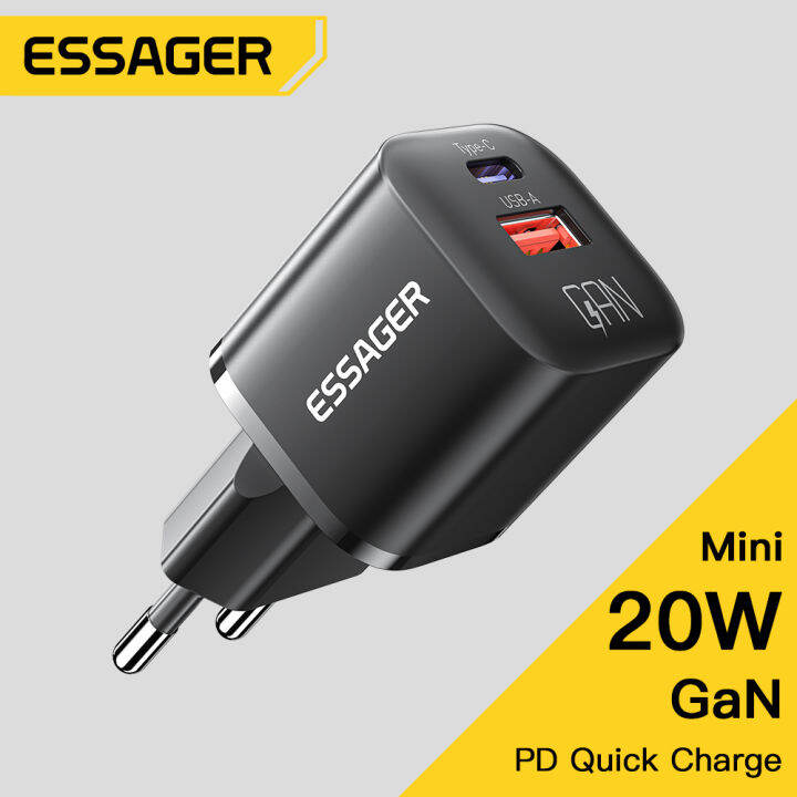 Essager 20W USB GaN Type C ที่ชาร์จ PD ชาร์จโทรศัพท์อย่างรวดเร็ว QC 3.0 ...