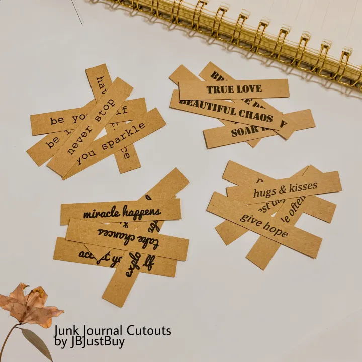 Two Word Motivational Quotes Cutouts for Vintage Junk Journal Scrapbook ...