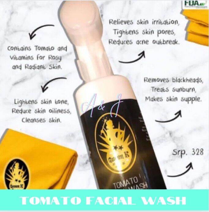 Queen K Tomato Facial Wash With Vitamin C with Antioxidant 100ml ...