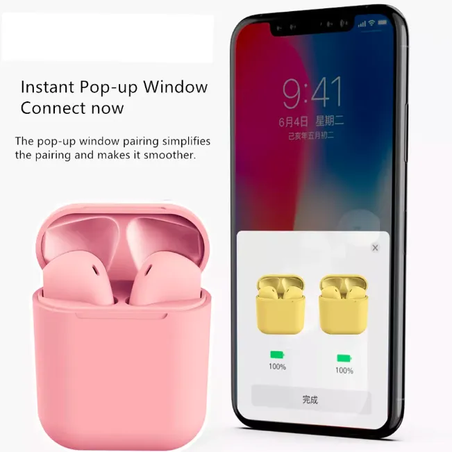 Bluetooth Earphone i12 9 Marcon Color Headset Wireless Headphone ...