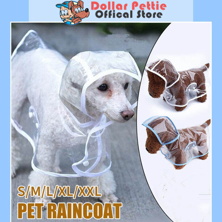 Pet Dog Transparent Raincoat Adjuastable Waterproof Raincoat Hooded Design Pet Dog Waterproof ...