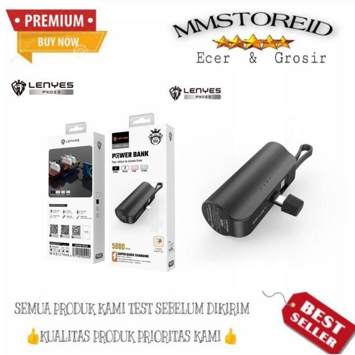 MM - Lenyes PX023 5000mAh mini powerbank 2 conector options with stand ...