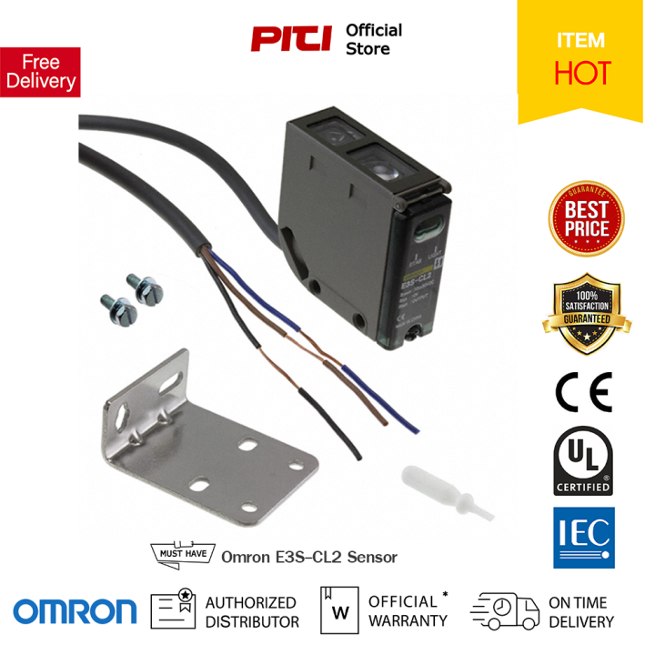 Omron E3S-CL2 Sensor Photoelectric แหล่งจ่ายไฟ 10-30VDC ปรับระยะตรวจจับได้ ชนิด Diffuse อุปกรณ์ ...