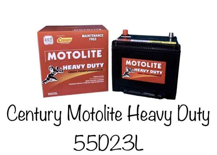 CENTURY MOTOLITE HEAVY DUTY 55D23L MAINTENANCE FREE BATTERY | Lazada