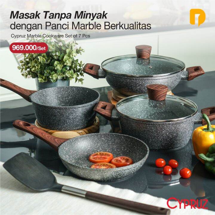 Cypruz Marble Cookware Set Alat Masak Terlrngkap dan Terbaik Kualitas ...
