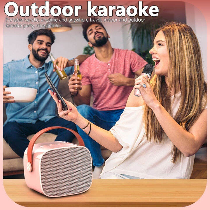 100% Original mini Karaoke speaker bluetooth Bass K1 Microphone Premium ...