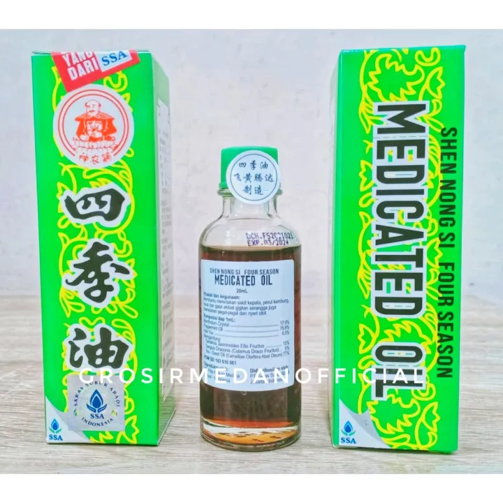 MEDICATED OIL - MINYAK GOSOK SHEN NONG SI FOUR SEASON | Lazada Indonesia