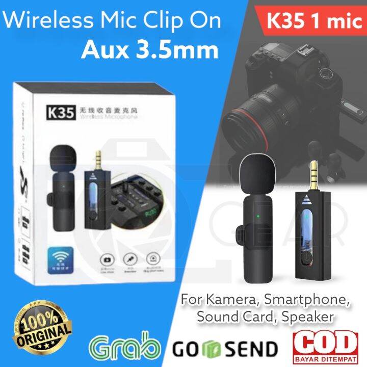 Wireless mic K35 utk smartphone, speaker, kamera, sound card | Lazada Indonesia