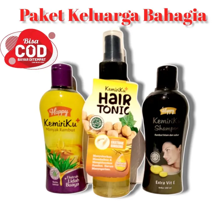 PAKET KELUARGA DAPAT SHAMPOO KEMIRIKU HAIR TONIC DAN MINYAK ALOE VERA ...