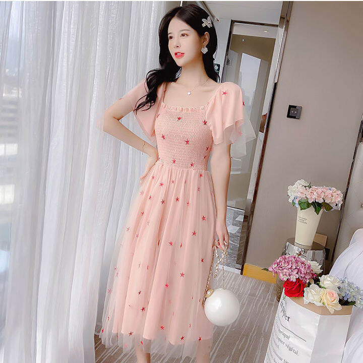 ELF TRIBE ชุดรัดรูปผ้ายืดวันหยุดชุดชายหาดผู้หญิงชุดเดรสปักผ้าตาข่าย ...