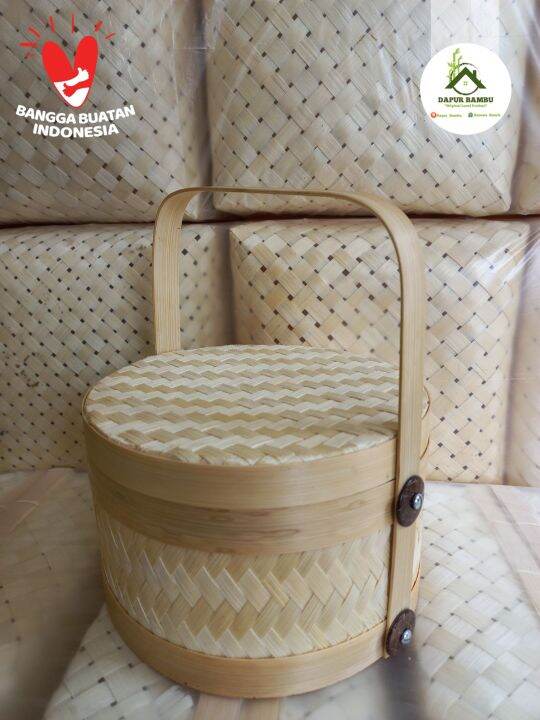 Rantang Bambu Bulat/Tenong Bambu 1 Susun Diameter 20/Rantang/Rantang ...