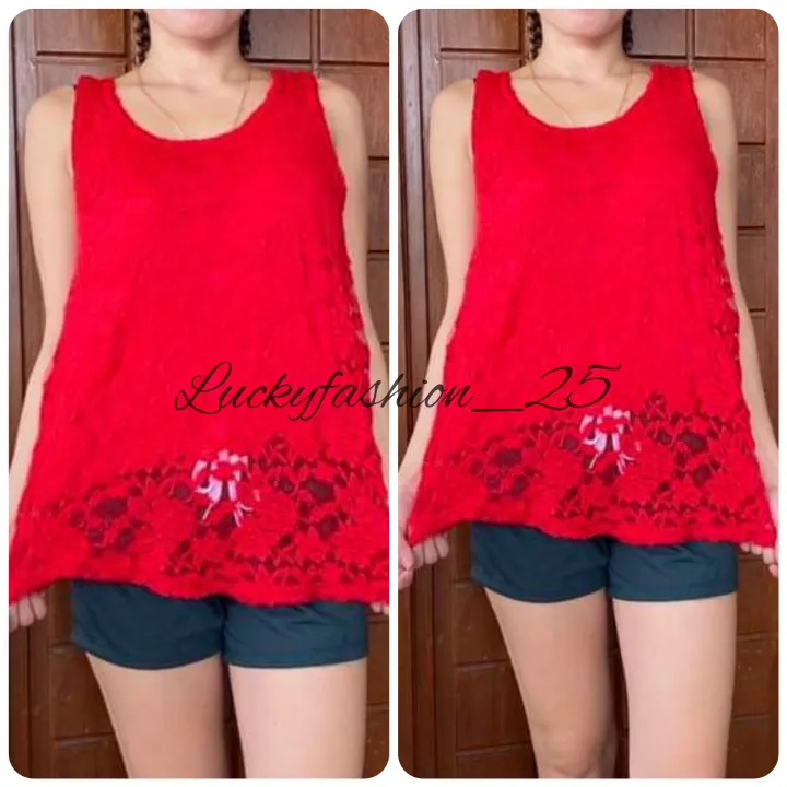 LACE SANDO TOP BLOUSE FIT UP TO LARGE | Lazada PH