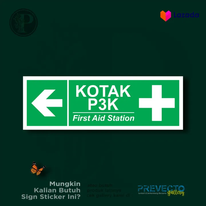 Sticker Sign Kotak P3K Aid Box Arah Kiri | Lazada Indonesia