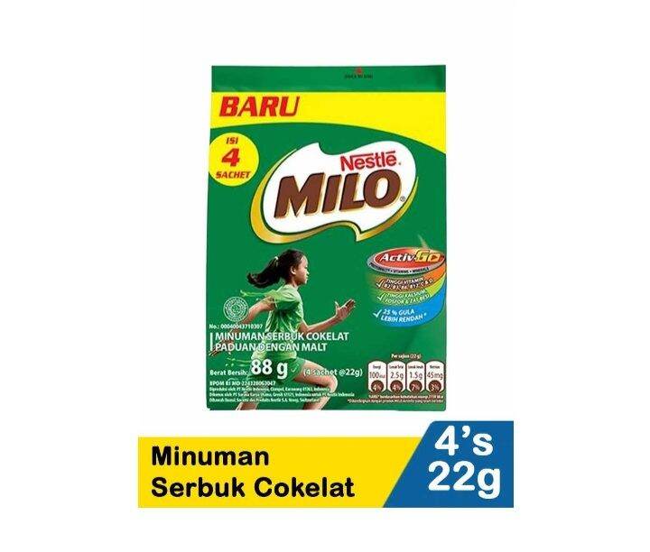 Milo Minuman Serbuk Cokelat 4X22g | Lazada Indonesia