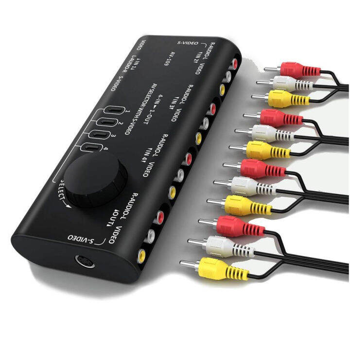 🔥【24 hours shipping】4 in 1 Out Audio Video Signal Switcher Splitter ...
