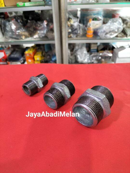 DOUBLE NEPLE GALVANIS 3,/4 - 1 - 1 1/4 INCH / FITING PIPA BESI DOBEL ...