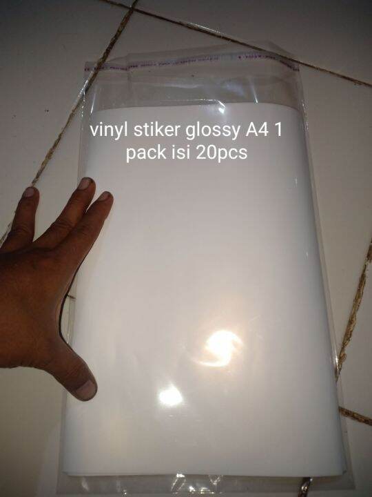 Kertas Sticker Vinyl Glossy 190GR gsm A4 waterproof 20pcs per pack ...
