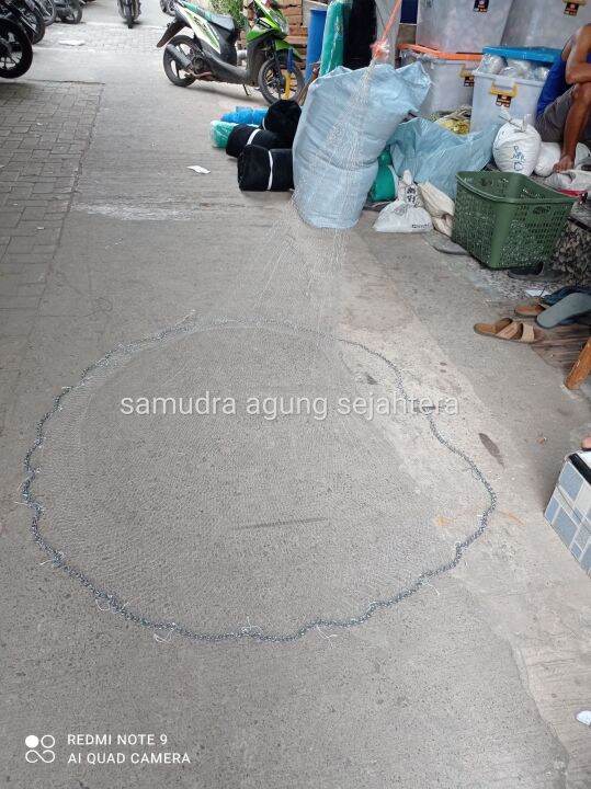jala ikan jala kecrik 1,5 meter lubang 3/4 inci pemberat timah bisa ...