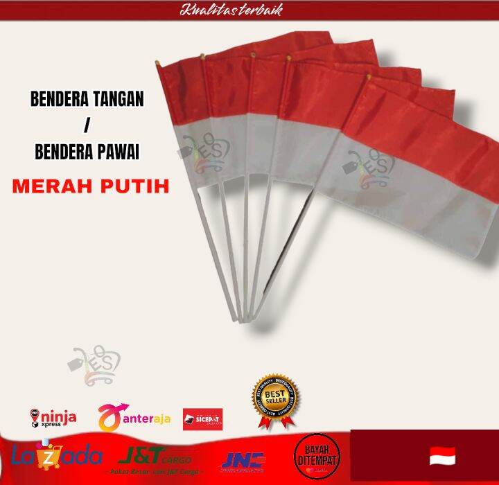 bendera TANGAN MERAH PUTIH BENDERA PAWAI 17 AGUSTUS KUALITAS TERBAIK ...