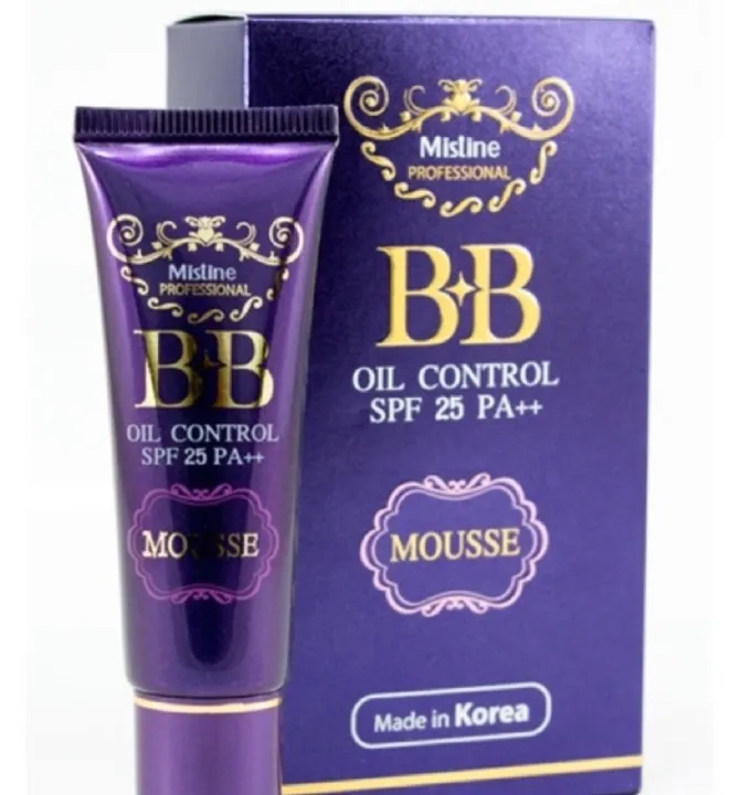Mistine BB Oil Control Mousse มิสทีน บีบี ออย คอนโทลร์ มูส (หลอดม่วง) บีบี เน้นควบคุมความมัน 15 ...