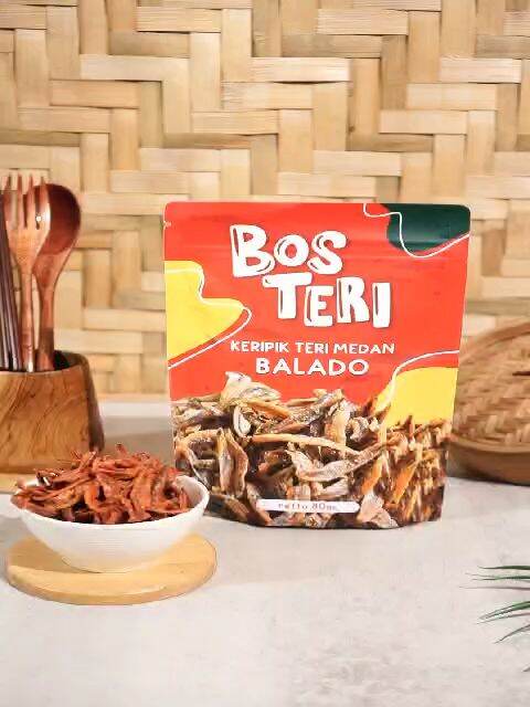 BOS TERI Cemilan Keripik Teri Rasa Balado Snack Camilan Viral Oleh-oleh ...