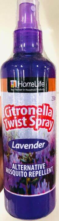 HomeLife Lavender Scent Citronella Twist Spray 250mL Mosquito Repellent ...