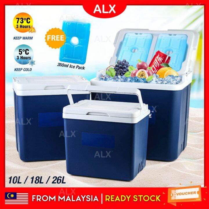 ALX 10L/16L/26L Cooler Box Kotak Penyejuk FREE Freezer Ice Pek Ais Food ...