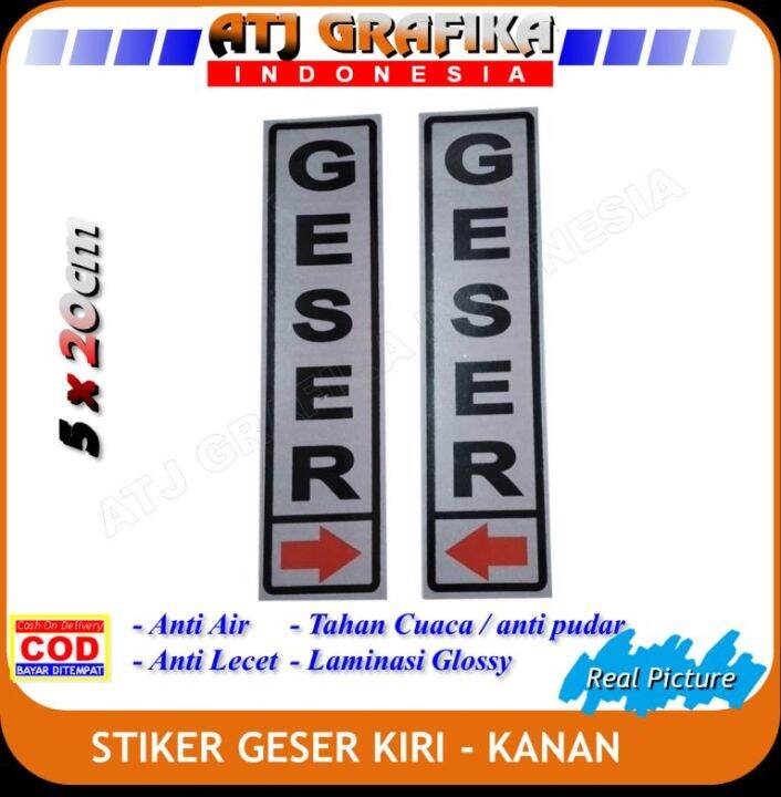 sticker geser kiri kanan pintu stiker label geser pintu kantor dll ...