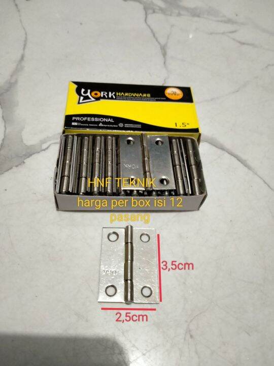 engsel stenlis 11/2 inchi 1box 12 pasang engsel tipis mini 1,5 inchi ...