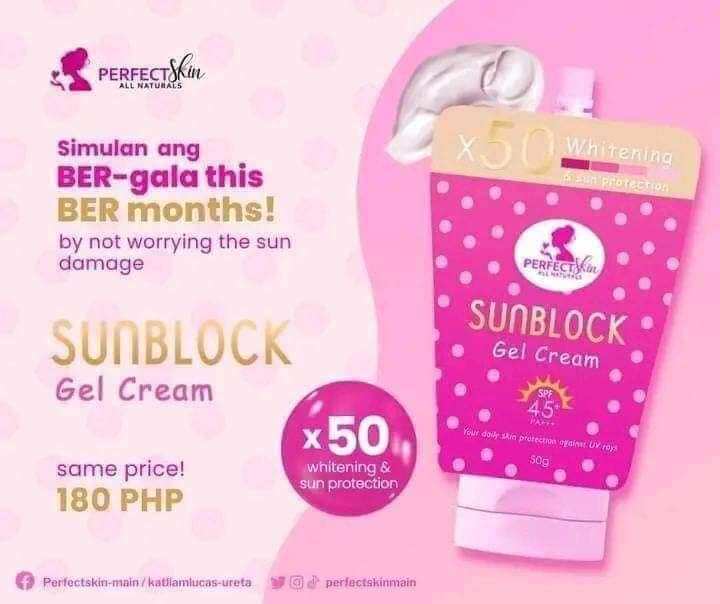 Perfect Skin Sunblock gel cream 50g spf 50 | Lazada PH