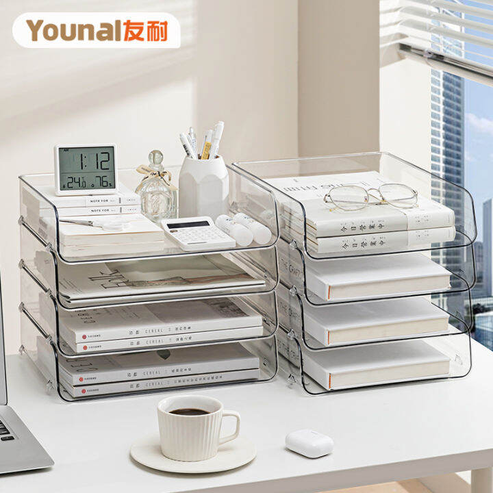 Transparent Desktop File Storage Rack Storage Rack Office Tables Book ...