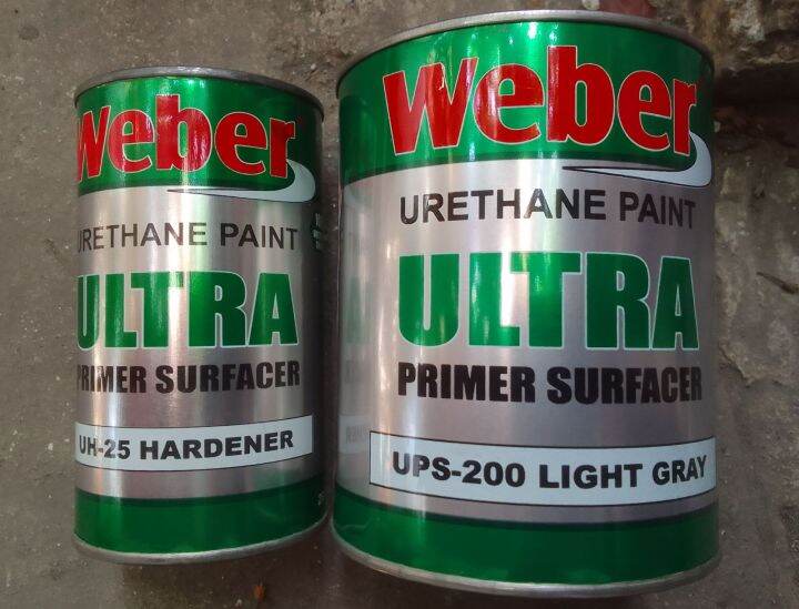 WEBER URETHANE ULTRA PRIMER SURFACER LIGHT GRAY UPS200 WITH HARDENER UH25 LITER FOR AUTOMOTIVES ...
